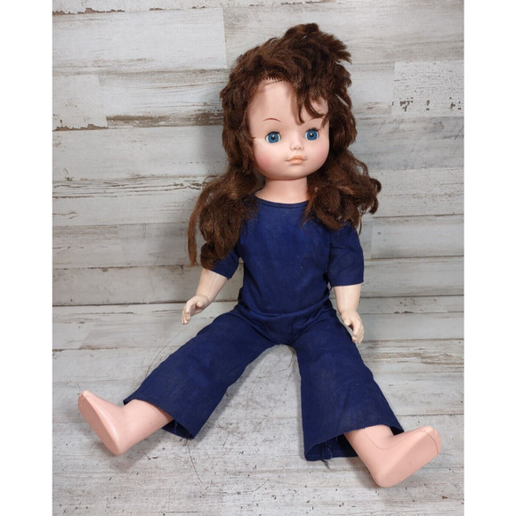 Eegee's | Toys | Vintage Eegee Hard Plastic Rooted Brown Hair Blinking ...